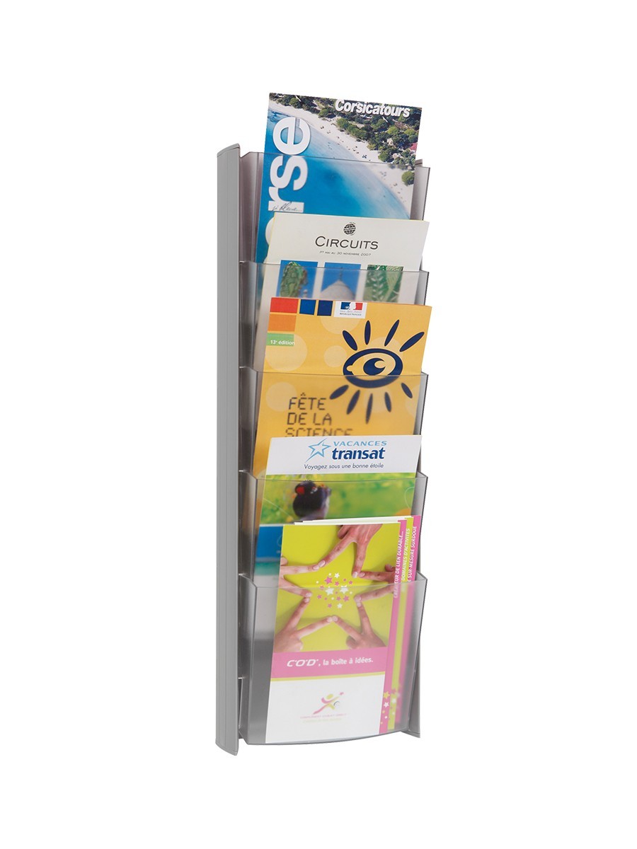 WALL-MOUNTED LITERATURE DISPLAY A5 FORMAT BLACK - Alba Création